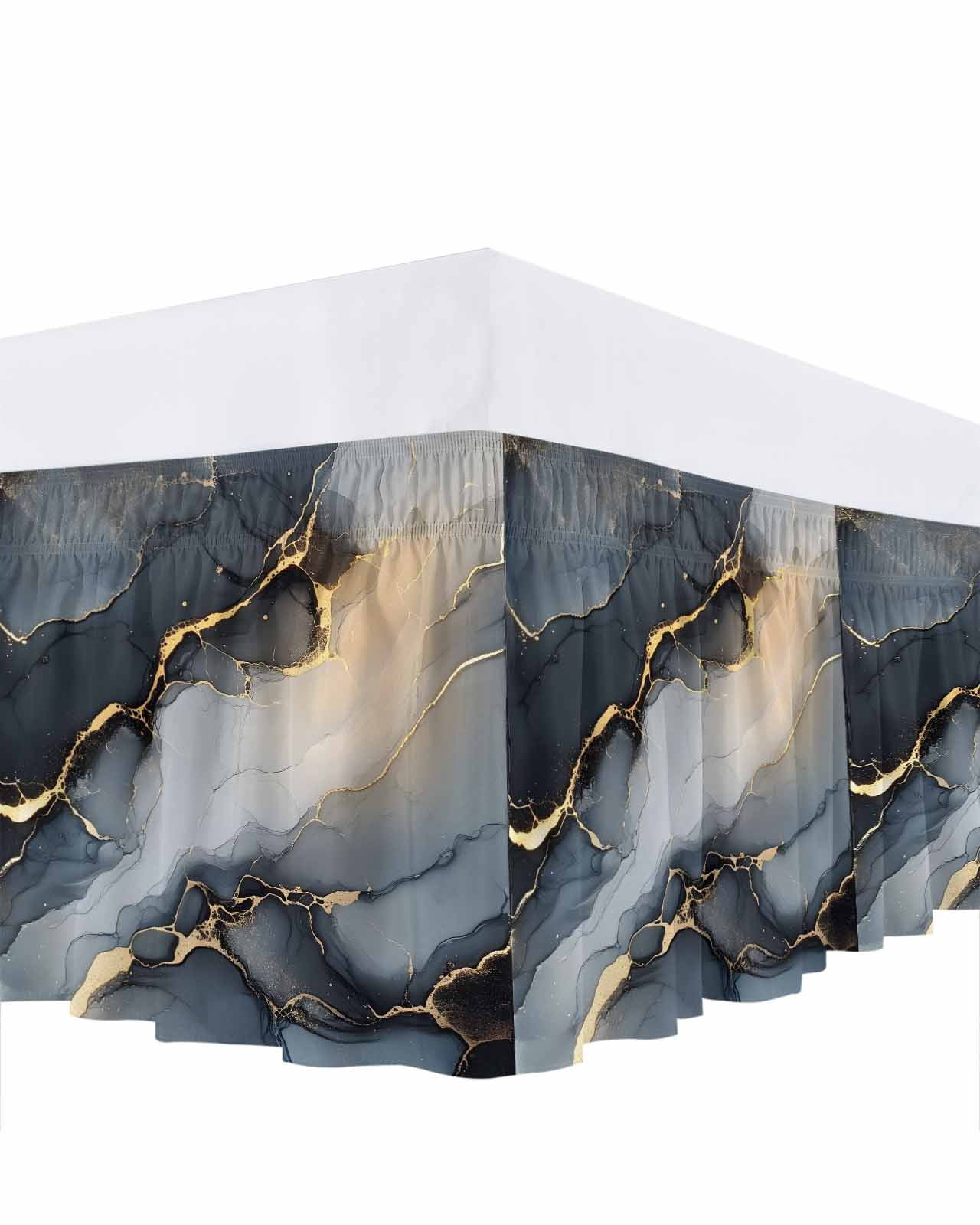 Abstract Marble Texture Bed Skirt Queen Size 16