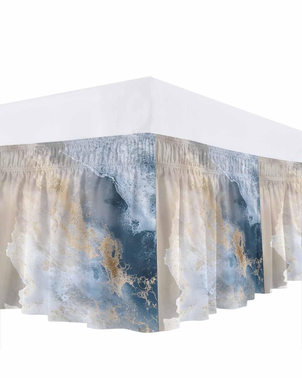 Abstract Marble Texture Bed Skirt Queen Size 18