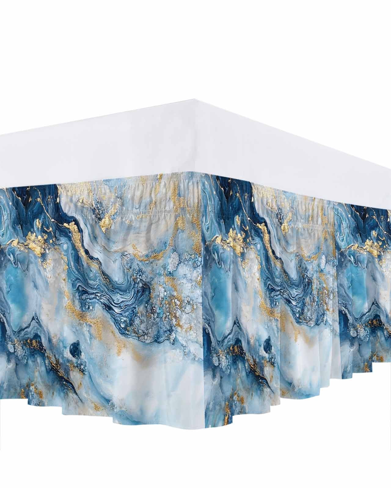 Abstract Marble Texture Bed Skirt Queen Size 18