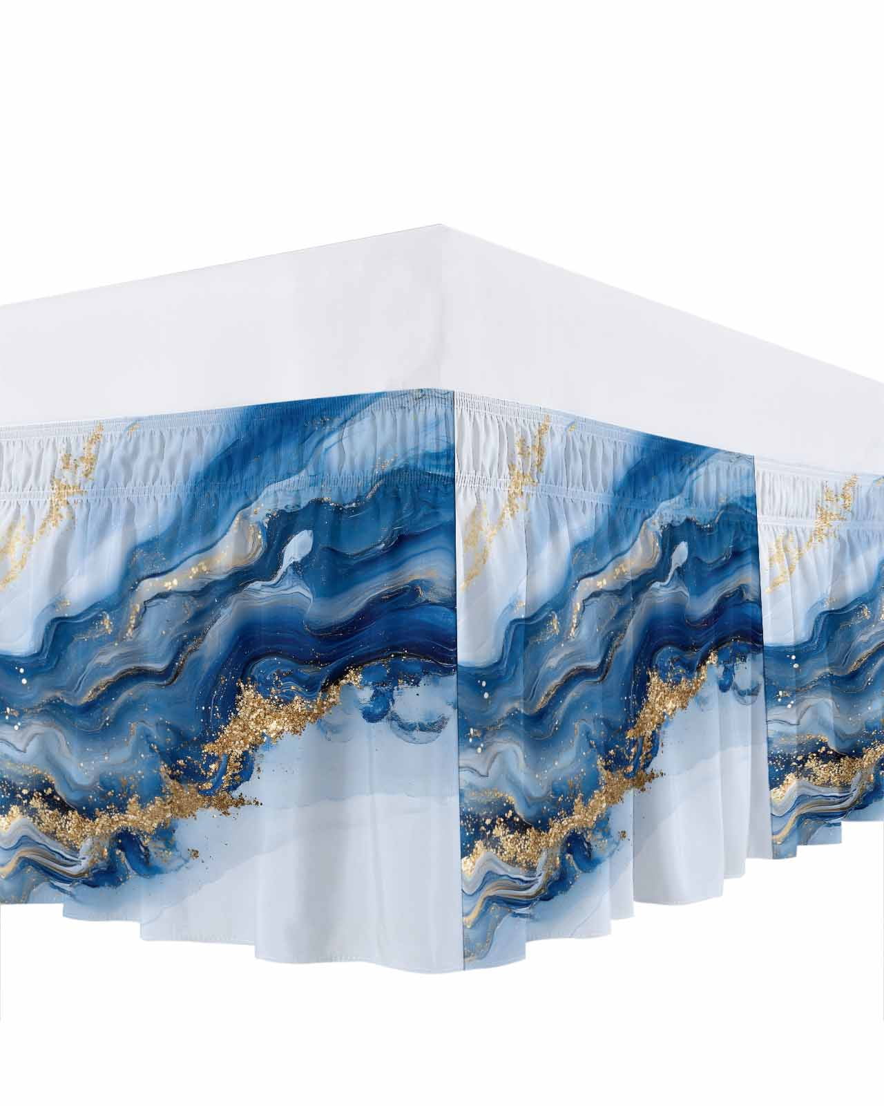 Abstract Marble Texture Bed Skirt Queen Size 18 Inch Drop, Waves ...