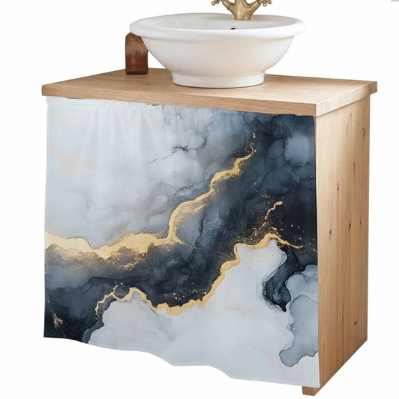 Abstract Marble Texture Cabinet Curtains Grey Black Gradient Gold Crack ...