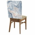 Abstract Marble Texture Chair Back Covers Set of 6, Blue Gray Tone ...