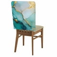 Abstract Marble Texture Chair Back Covers Set of 8, Dark Green Gradient ...