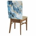 Abstract Marble Texture Chair Back Covers Set of 8, Gradient Green Gold ...