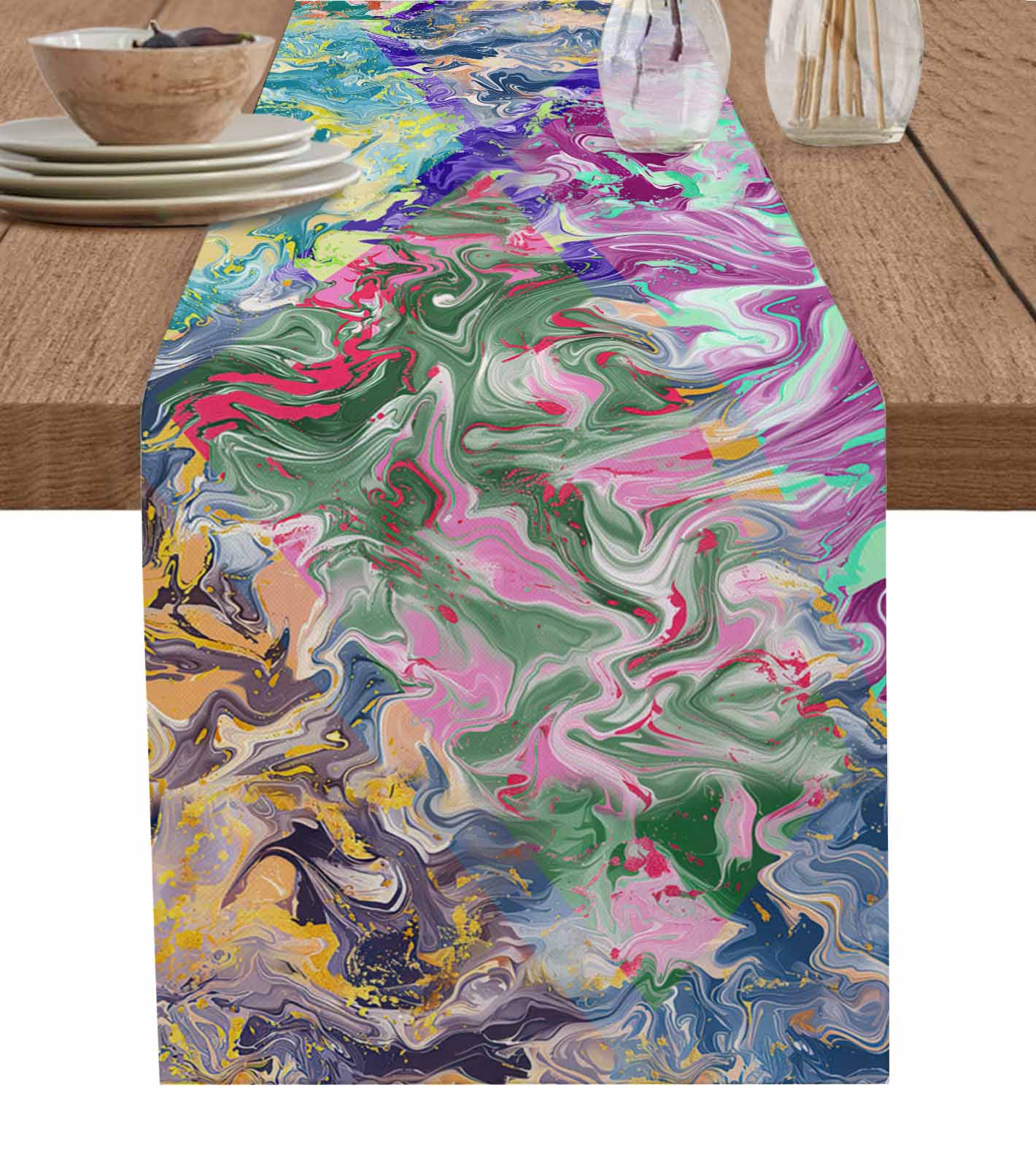 Abstract Marble Texture In Modern Art Table Runner ration Home r Dinner ...