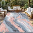 Abstract Marble Texture Indoor Outdoor Rugs 5x7 Ft, Coral Pink Grey ...