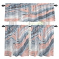 Abstract Marble Texture Kitchen Curtains Set for Windows, Coral Pink ...