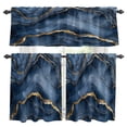 Abstract Marble Texture Kitchen Curtains Valance and Tier Set Blue ...