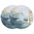 Abstract Marble Texture Leather Placemats Set of 2, 12 Inch, Green ...