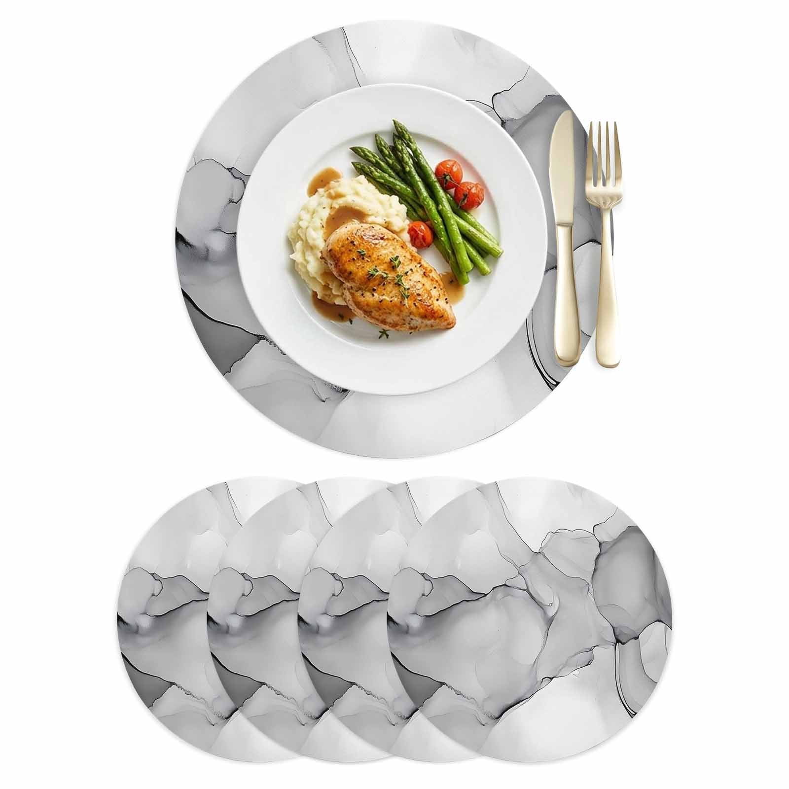 Abstract Marble Texture Leather Placemats Set of 4, 15 Inch, Gradient ...