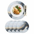 Abstract Marble Texture Leather Placemats Set of 4, 15 Inch, Grey Black ...