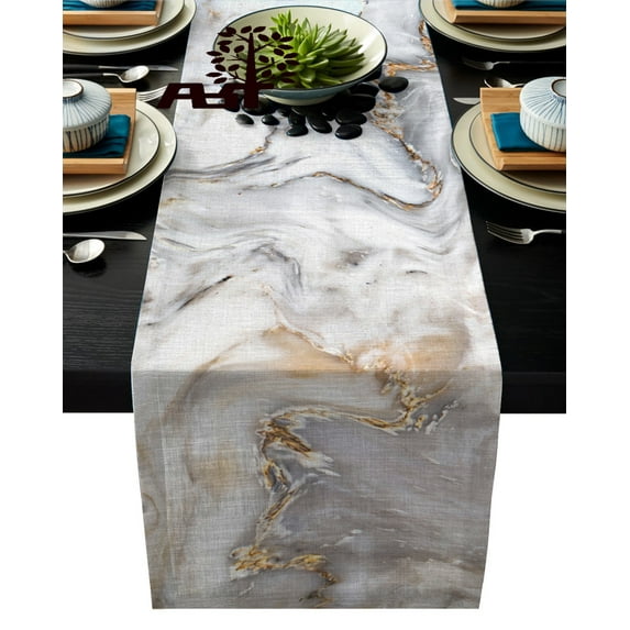 Abstract Marble Texture Modern Table Runners for Wedding Party ...
