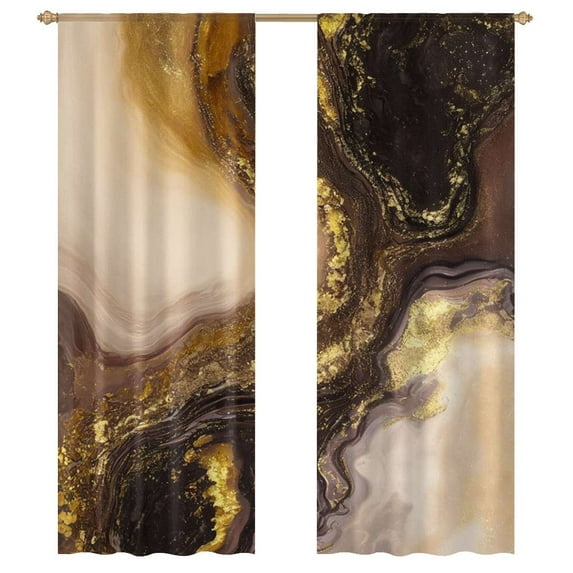 Abstract Marble Texture Modern Tulle Window Curtains for Living Room ...