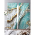 Abstract Marble Texture Ombre Sheer Curtains 2 Panels Set Golden Veins ...