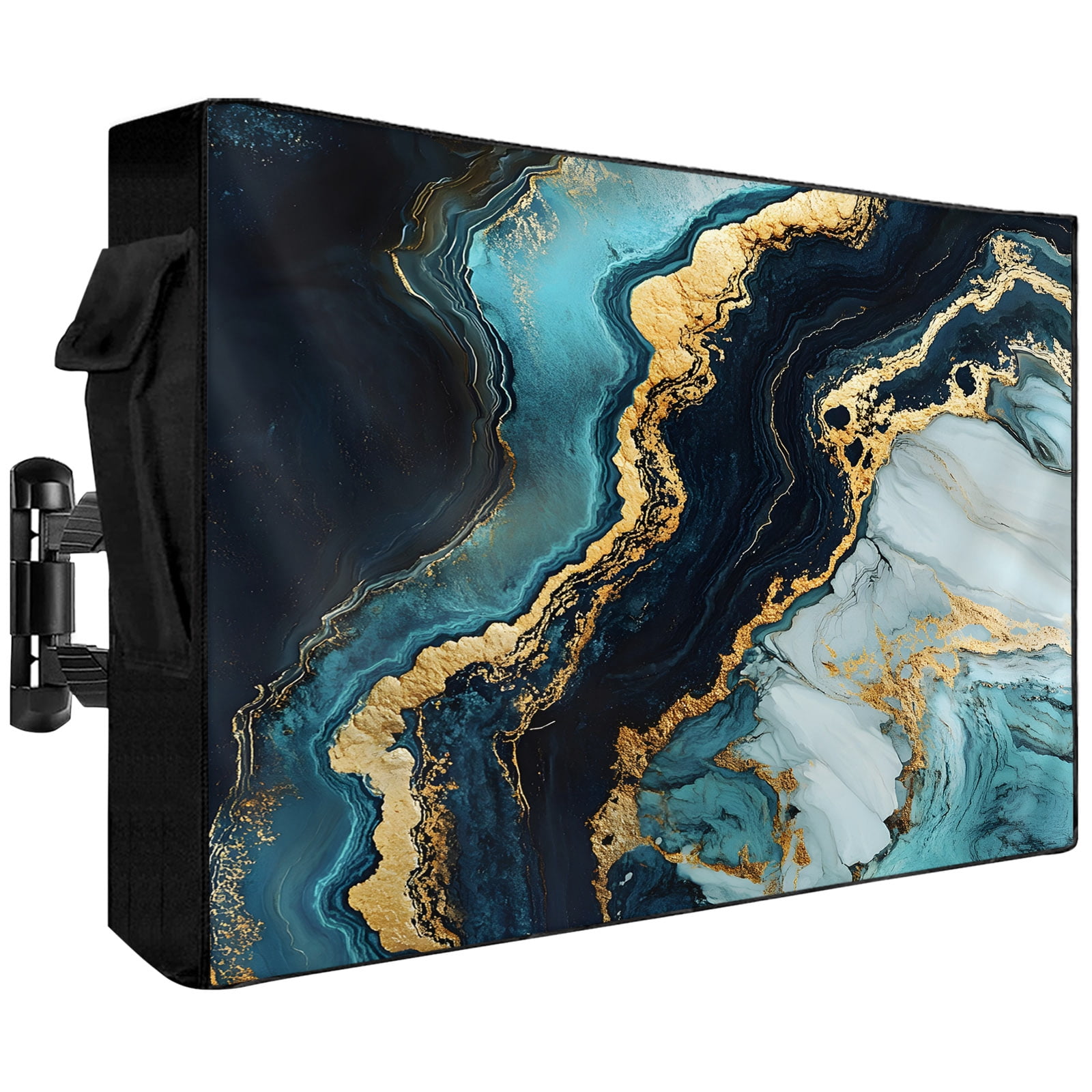 Abstract Marble Texture Outdoor TV Cover 30 to 32 inch Teal Gold Black ...