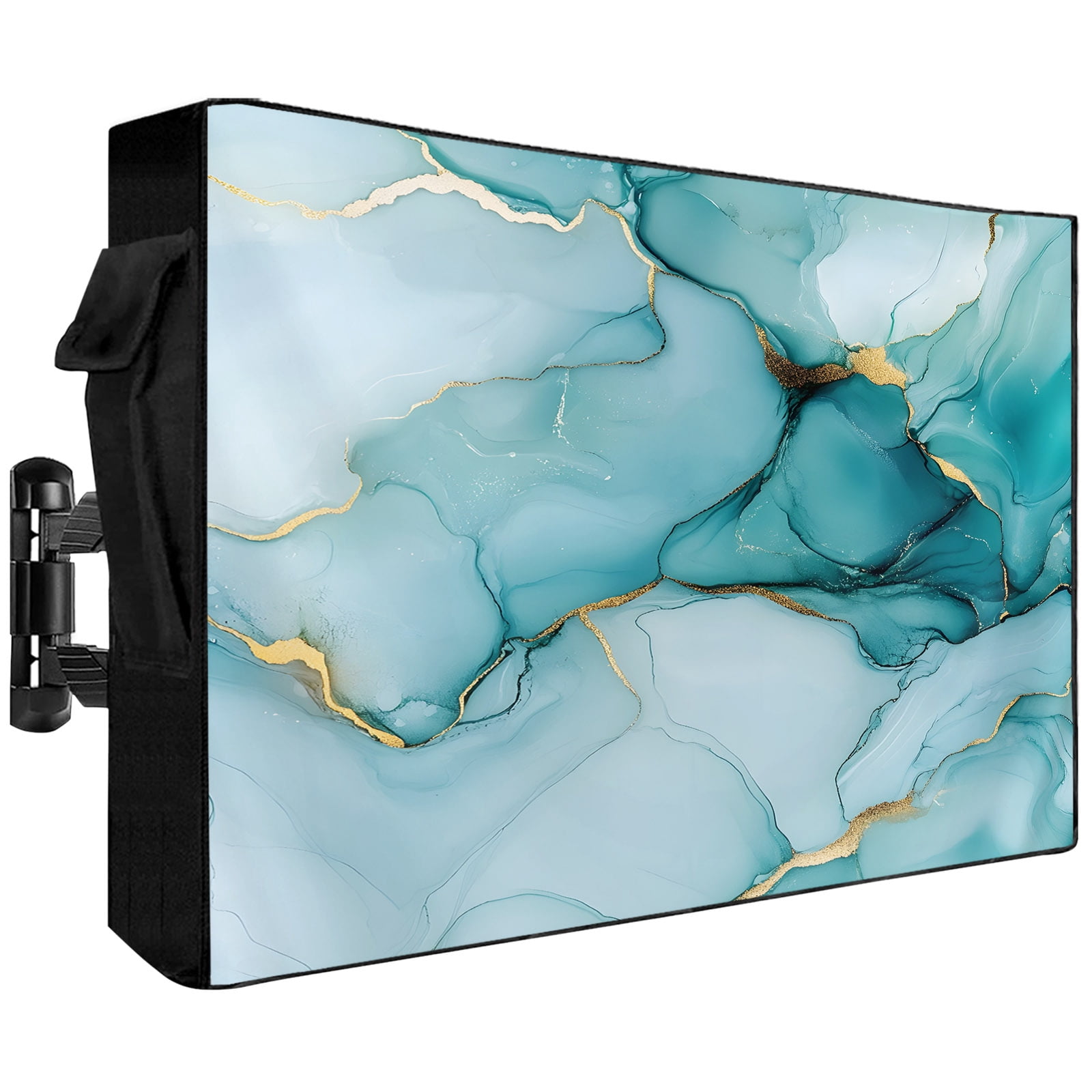 Abstract Marble Texture Outdoor TV Cover 30 to 32 inch Teal Gradient ...