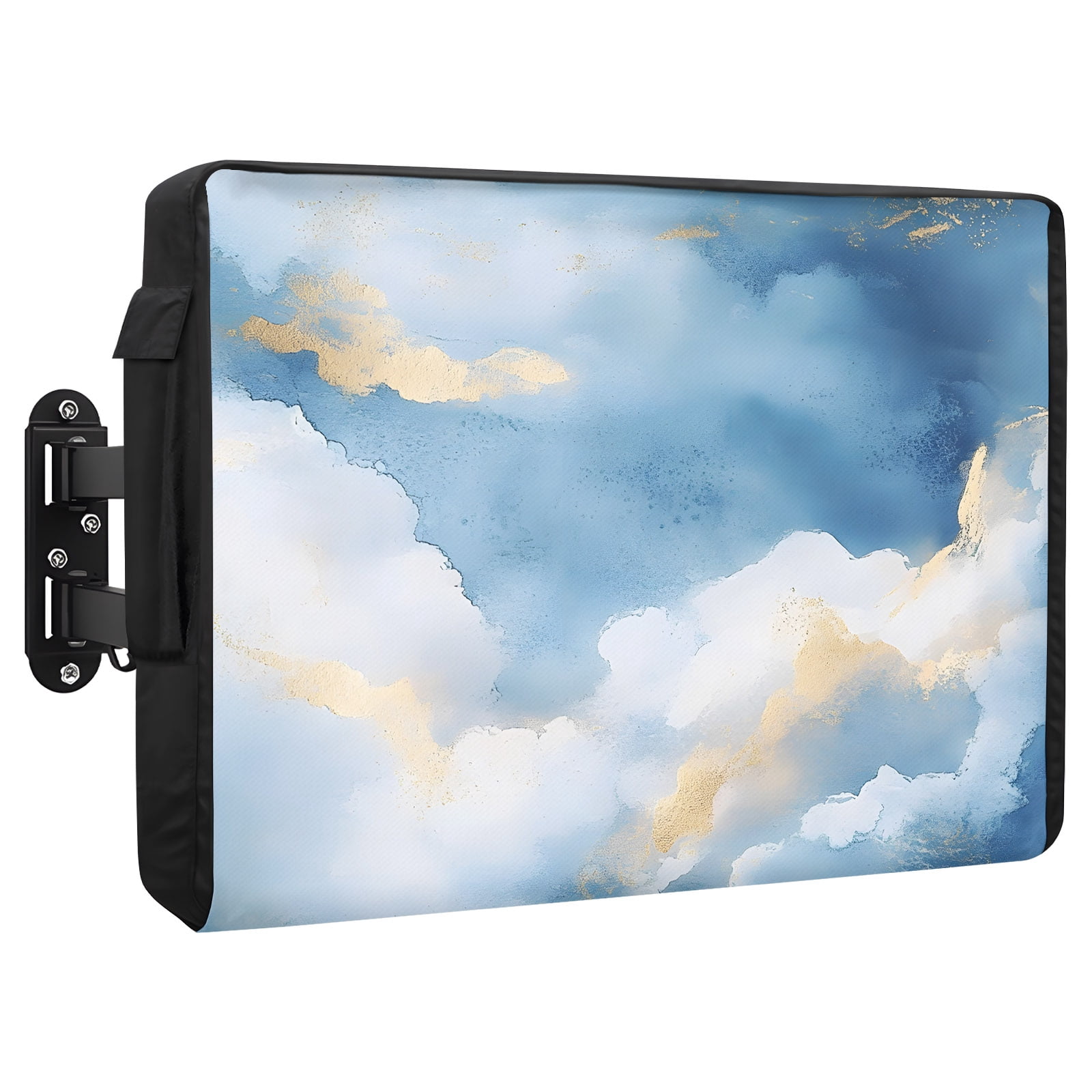 Abstract Marble Texture Outdoor TV Cover 52 to 55 Inch Golden Blue ...