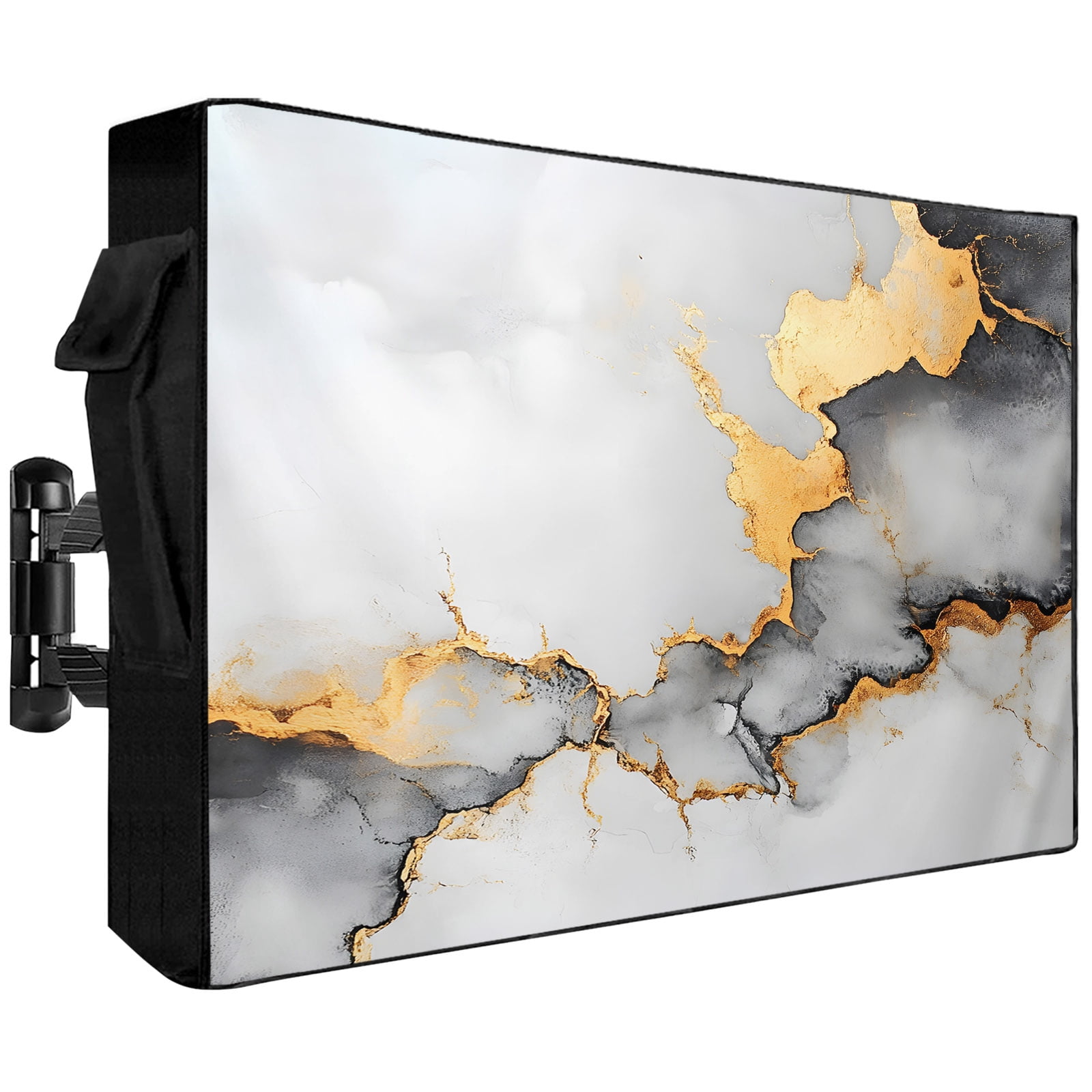 Abstract Marble Texture Outdoor TV Cover 52 to 55 inch Grey White ...
