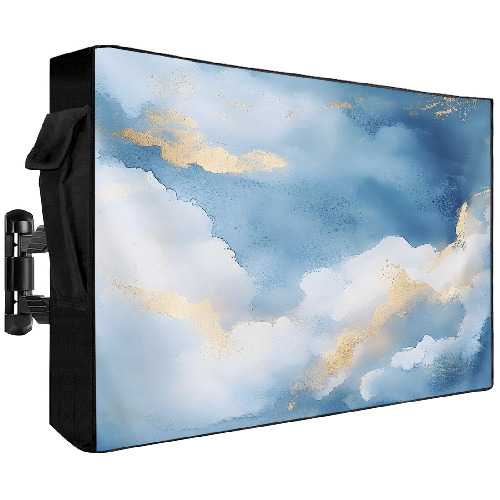 Abstract Marble Texture Outdoor TV Cover 60 to 65 inch Golden Blue ...