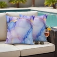 Abstract Marble Texture Outdoor Throw Pillow Covers Set of 2, Blue ...