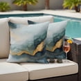 Abstract Marble Texture Outdoor Throw Pillow Covers Set of 2, Green ...