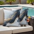 Abstract Marble Texture Outdoor Throw Pillow Covers Set of 2, Grey ...