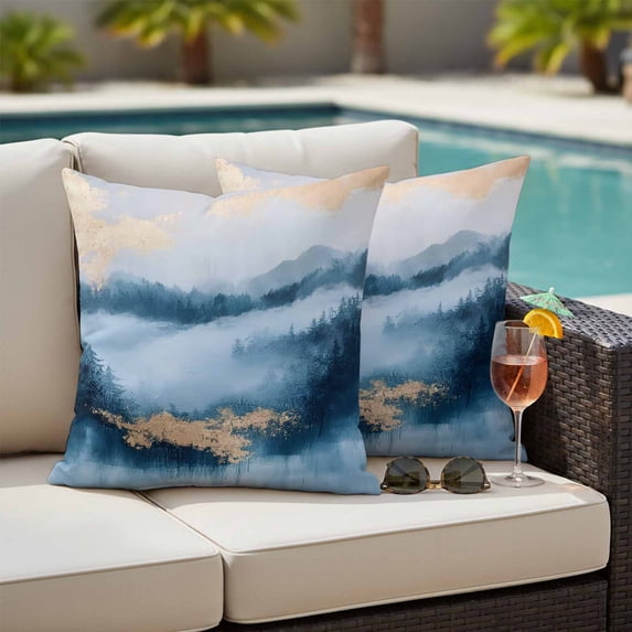 Abstract Marble Texture Outdoor Waterproof Throw Pillow Covers Set of 2 ...
