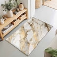 Abstract Marble Texture Pattern Rectangle Rug 2'x3' Gold White Gradient ...