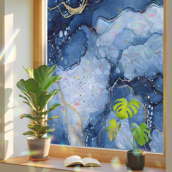 Abstract Marble Texture Pattern Window Privacy Film, Rainbow Film ...