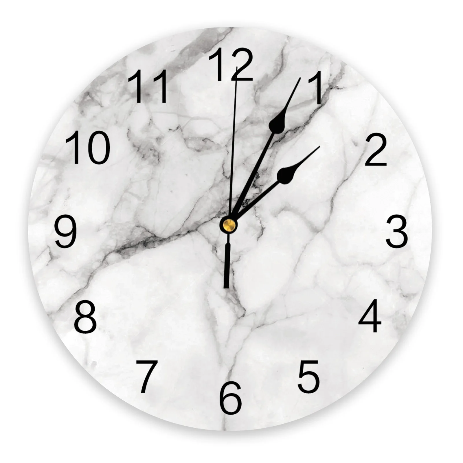 Abstract Marble Texture Print Wall Clock Wall Art Silent Non ticking ...