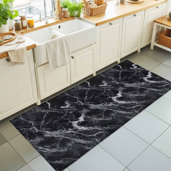 Abstract Marble Texture Rectangle Area Rug 2x6ft,Living Room Rug Non ...