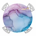 Abstract Marble Texture Round Fitted Tablecloth with Elastic Edge, Gold ...