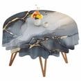 Abstract Marble Texture Round Tablecloth 60 inches Grey Shinny Gold ...