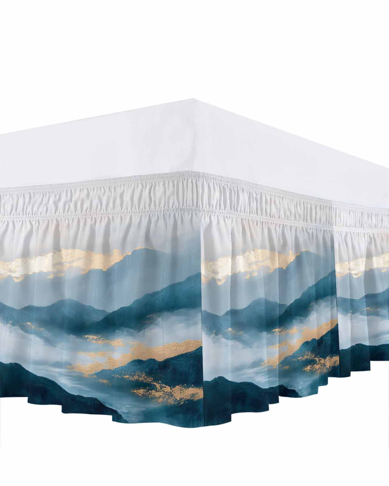 Abstract Marble Texture Ruffle Bed Skirt California King Size Gradient ...