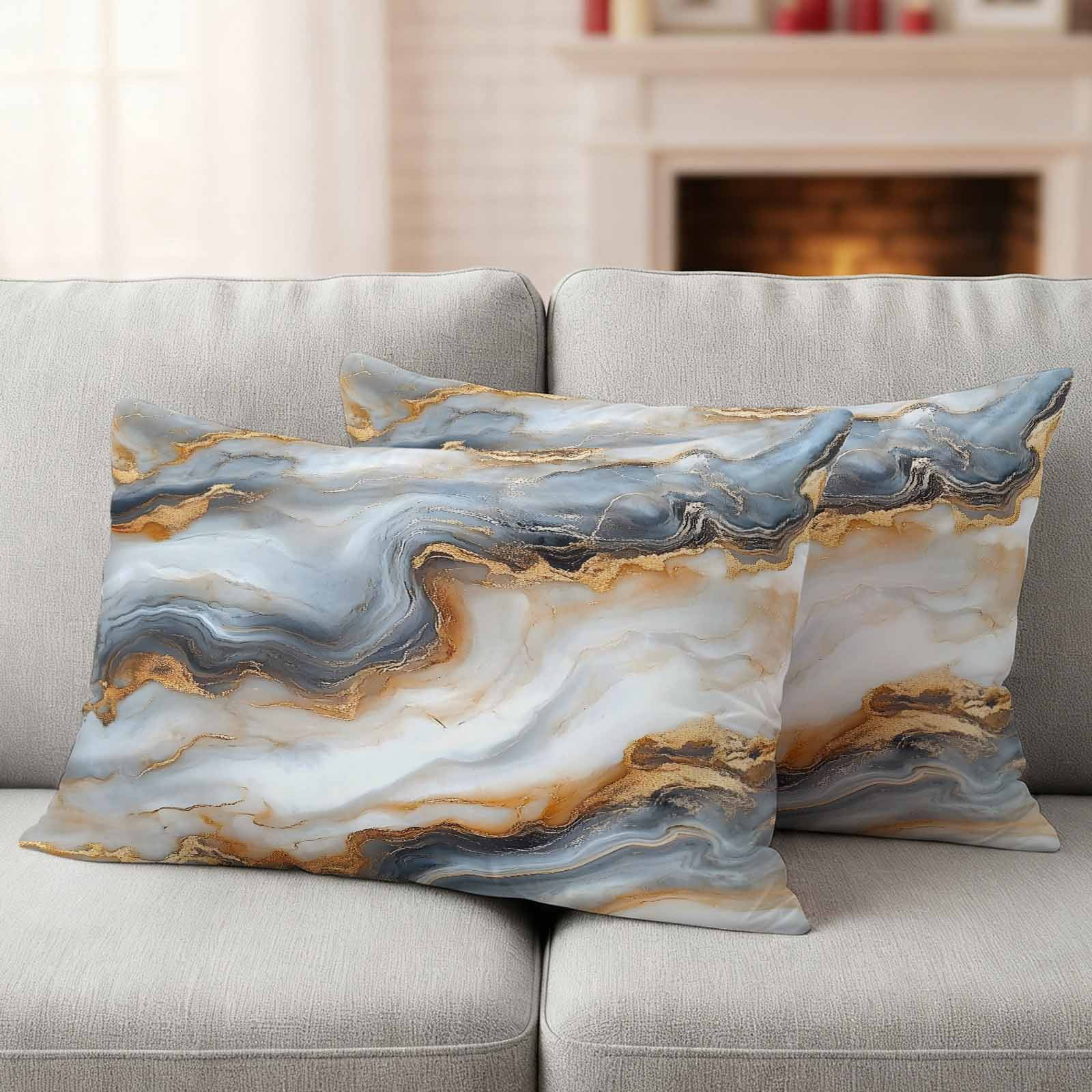 Abstract Marble Texture Seamless Waterproof Throw Pillow Covers Set of ...
