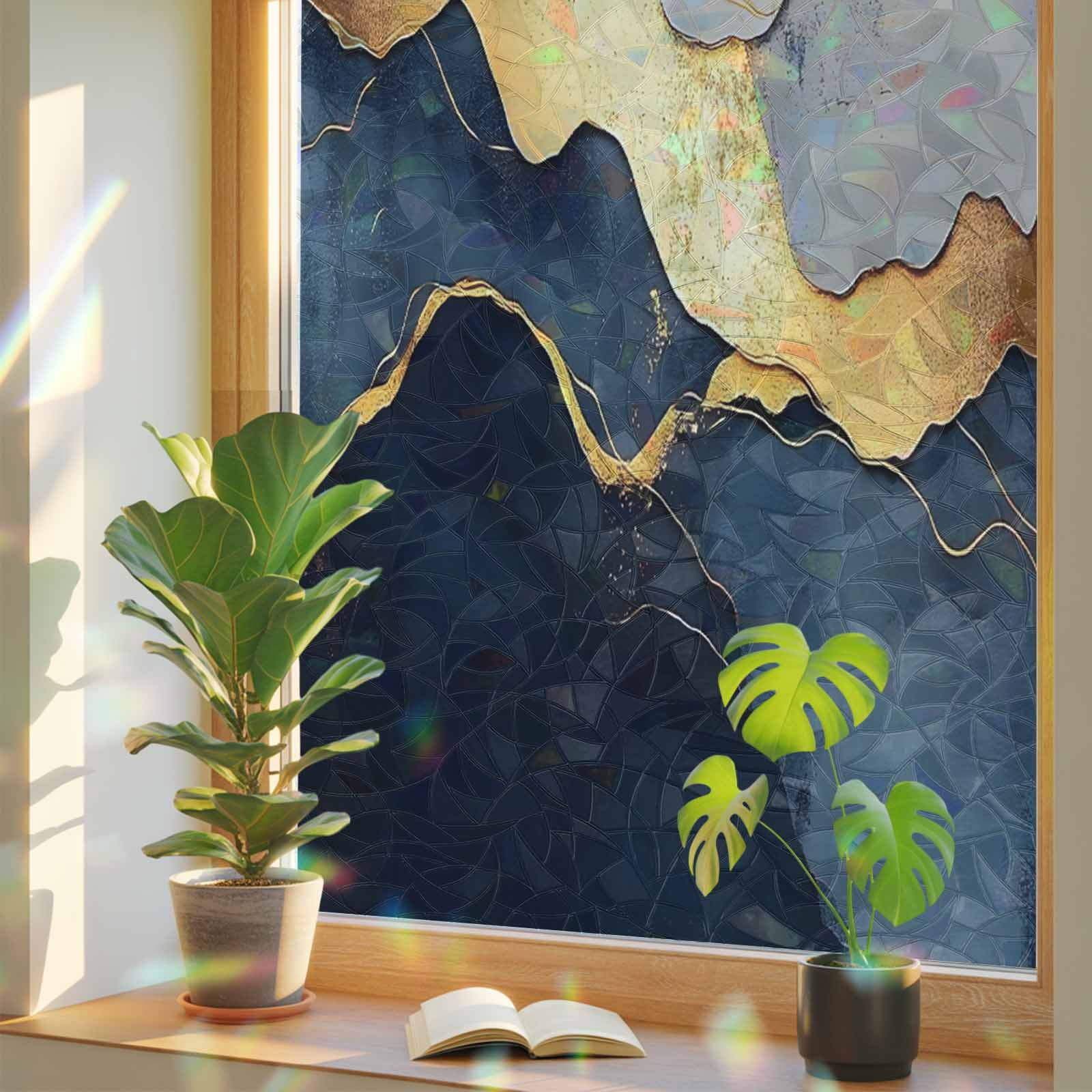 Abstract Marble Texture Seamless Window Privacy Film, Rainbow Film ...
