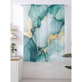 Abstract Marble Texture Sheer Curtains 63 Inch Long 1 Panel Gold Teal ...
