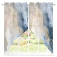 Abstract Marble Texture Sheer Curtains Swag Valances for Windows Blue ...