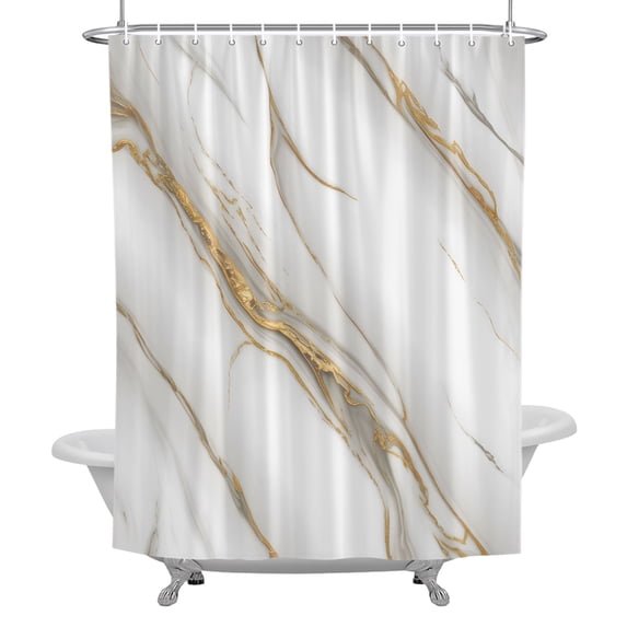 Abstract Marble Texture Shower Curtain, Modern Stone Art Classic ...