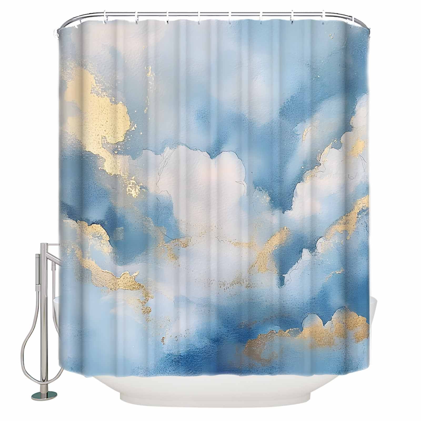 Abstract Marble Texture Shower Curtain Set ，Waterproof Fabric Shower ...