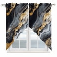 Abstract Marble Texture Swag Curtain Valance for Small Windows, Black ...