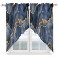 Abstract Marble Texture Swag Curtain Valance for Window 2 Panels Blue ...