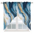 Abstract Marble Texture Swag Curtain Valance for Window 2 Panels Blue ...