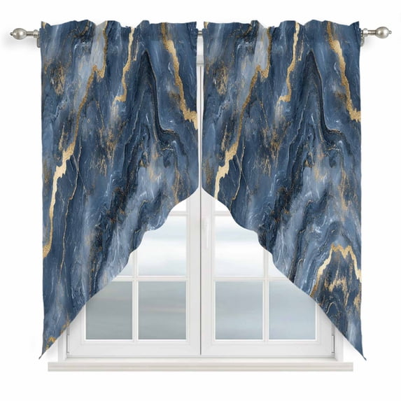 Abstract Marble Texture Swag Curtain Valance for Window 2 Panels ...