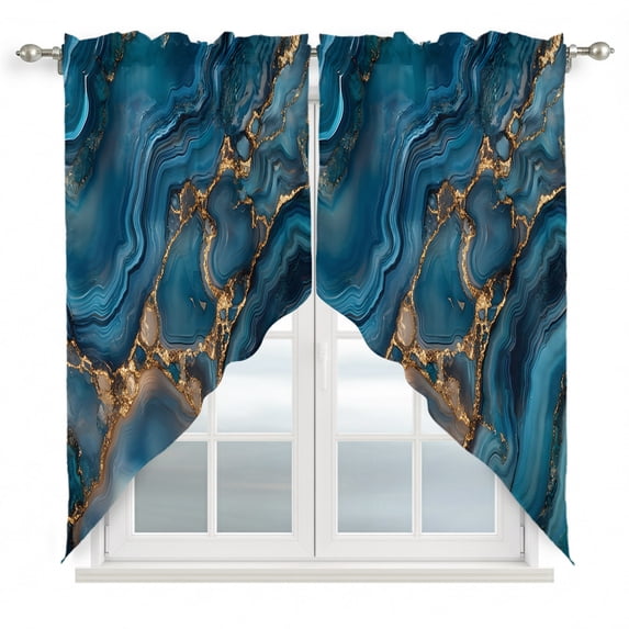 Abstract Marble Texture Swag Curtain Valance for Window 2 Panels ...