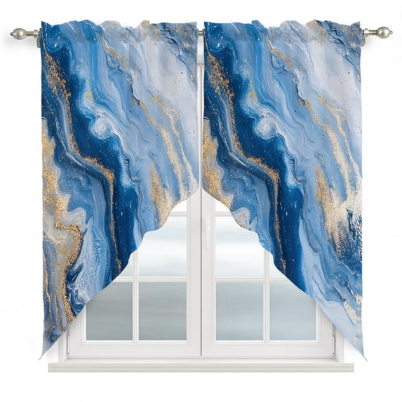 Abstract Marble Texture Swag Curtain Valance for Window 2 Panels ...