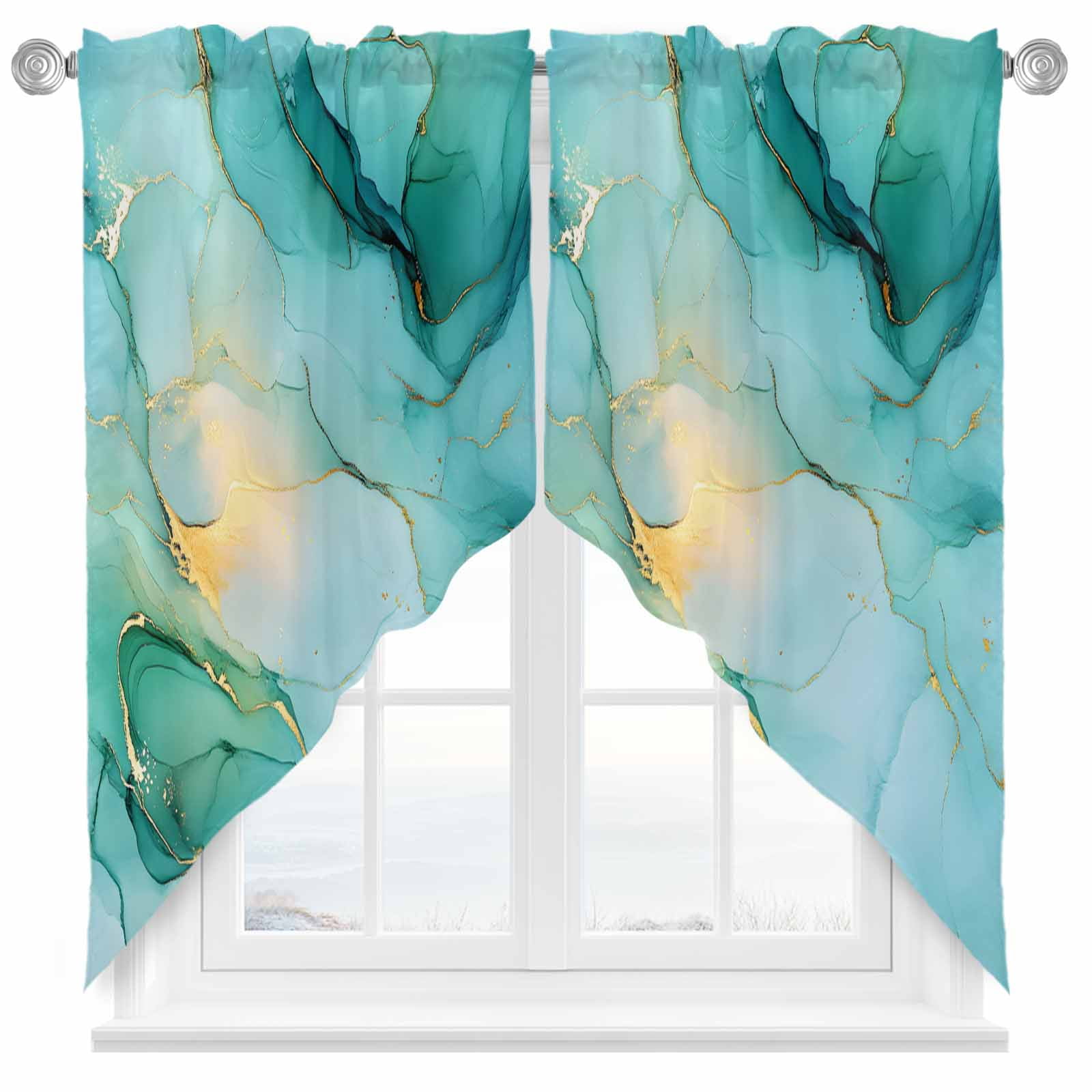 Abstract Marble Texture Swag Valances for Windows 2 Pack Gold Crack ...