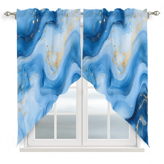 Abstract Marble Texture Swag Valances for Windows 36 inches Long, Gold ...