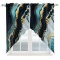 Abstract Marble Texture Swag Valances for Windows 63 inches Long, Teal ...