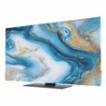 Abstract Marble Texture TV Dust Cover 32 Inch, Blue Shinny Gold White ...